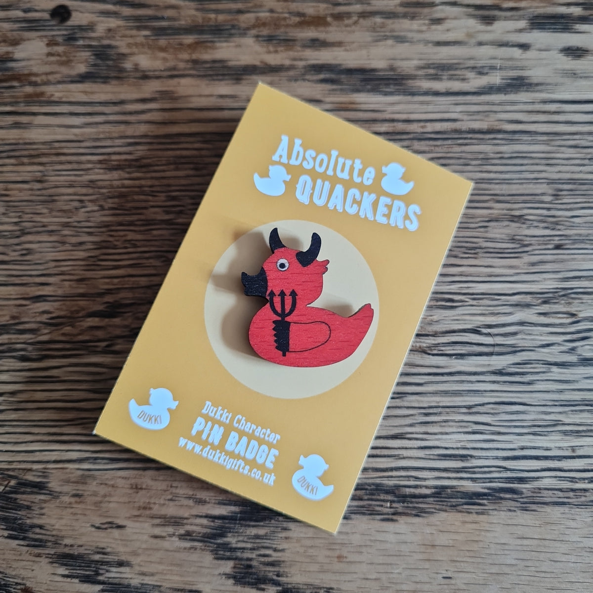 Satanic Simon the little devil Wooden Pin — DUKKI Ltd