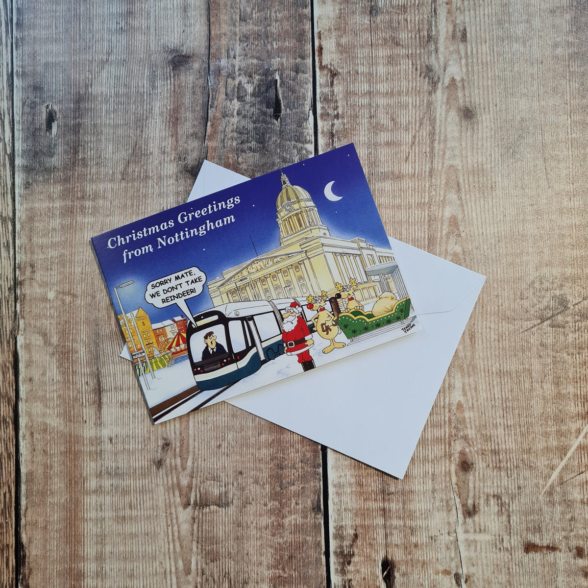 Christmas Greetings From Nottingham Tram Christmas Card — DUKKI Ltd