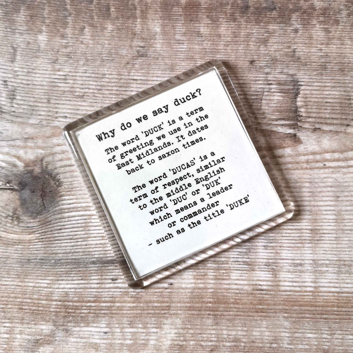 Why do we say duck? Dialect Fridge Magnet — DUKKI Ltd