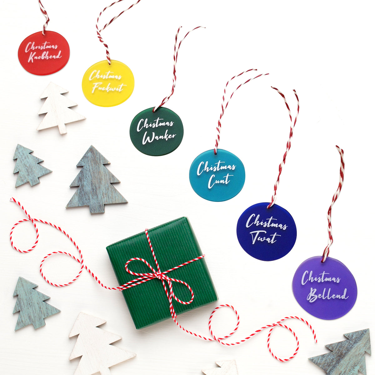 Swear word Frosted Acrylic Christmas Decorations — DUKKI Ltd