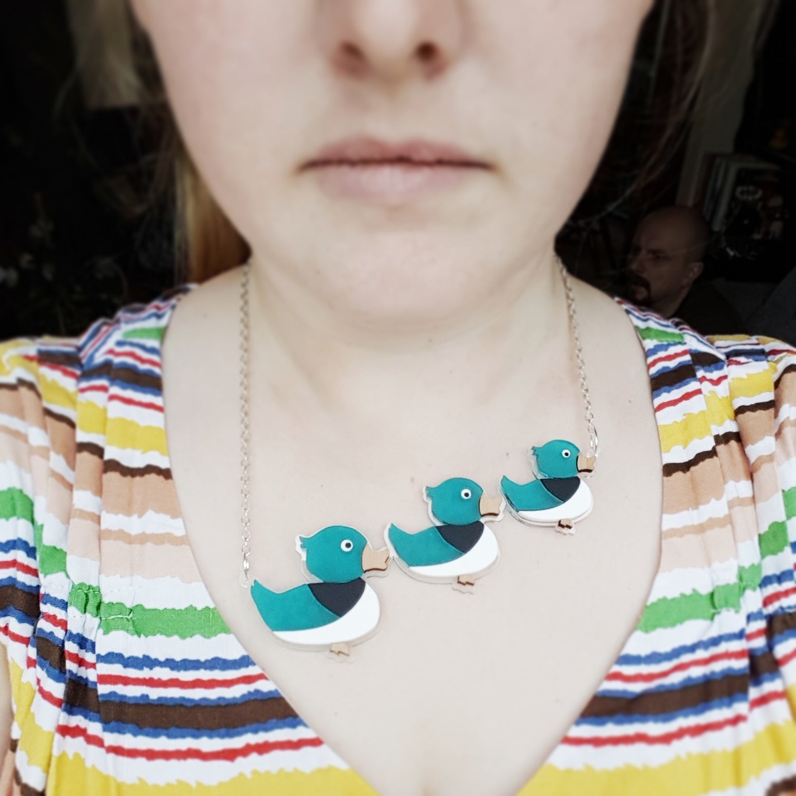 Three Duck Inlaid Acrylic Necklace — DUKKI Ltd